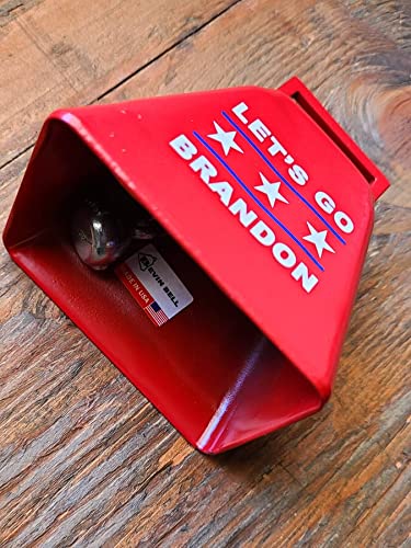 moto365 LET'S GO BRANDON RED COW BELL (VERY LOUD) MADE IN USA fjb,LGBB4