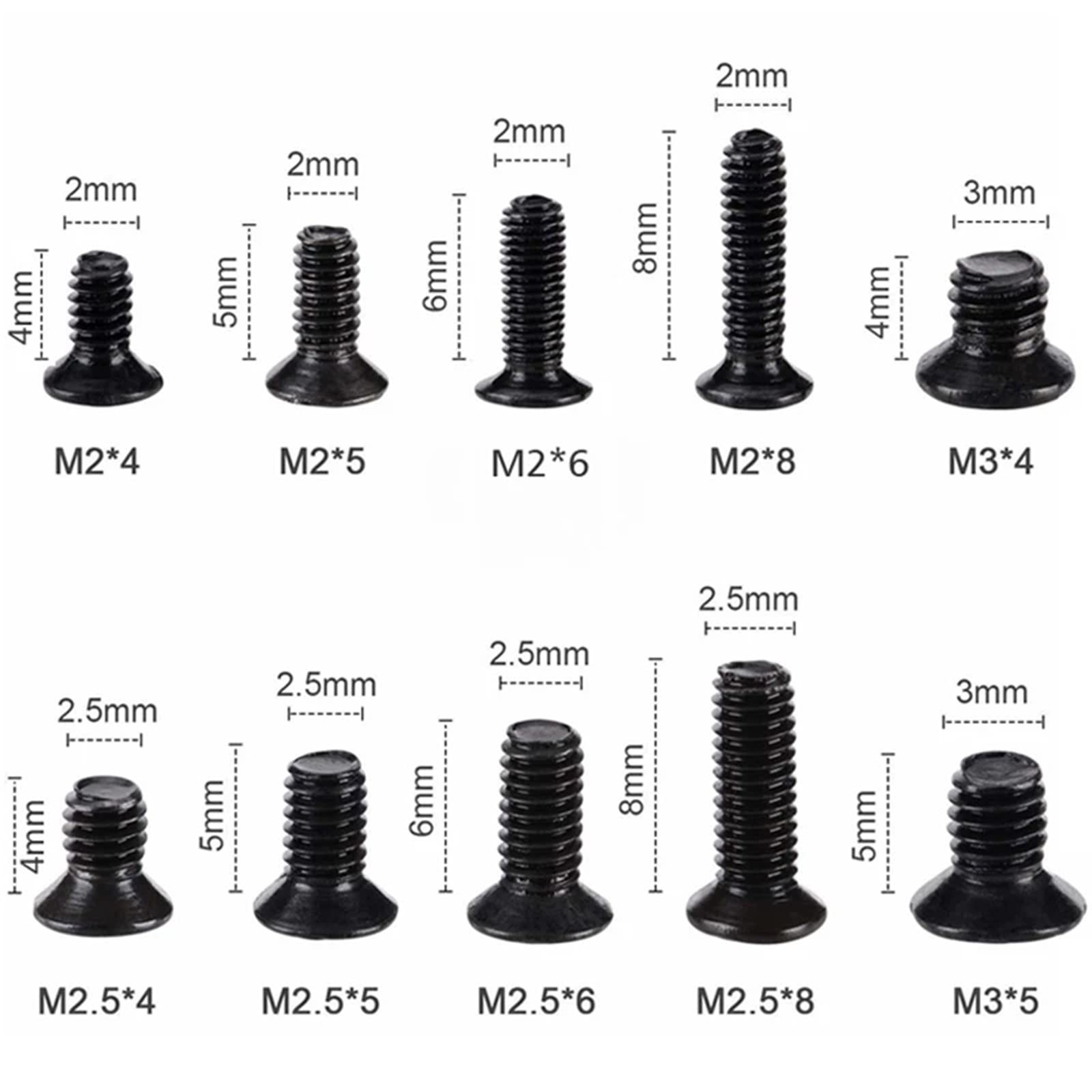 RORUN Wood Screws Screw Set Machine Laptop Screw Flat Head Transmission Accessories Repair Computer Electronic Laptop Screw Kit