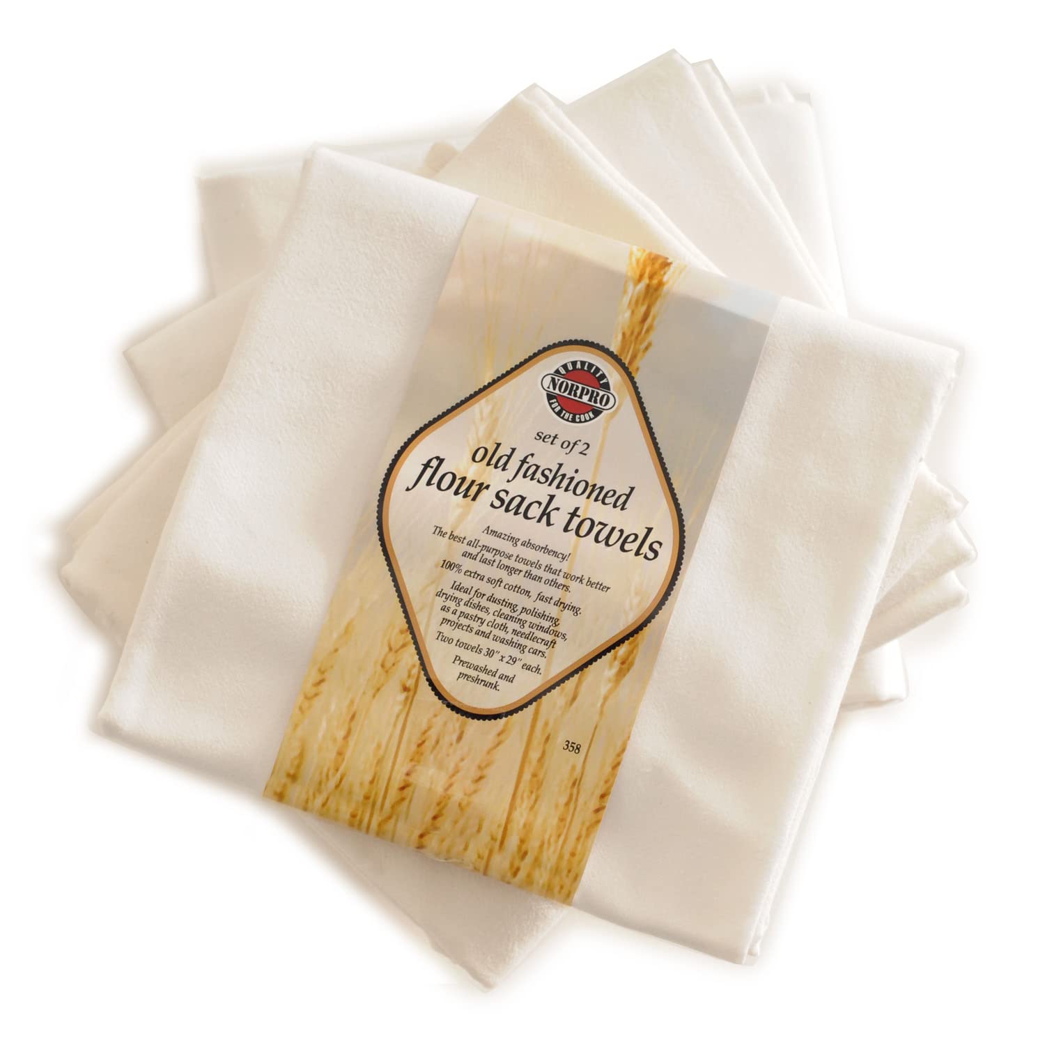 Norpro, White Flour Sack Towels Large