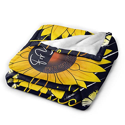 Ultra Soft Blanket Sunflower and Butterfly Throws Blanket Plush Fuzzy Lightweight Couch Sofa Bed Warm Cozy Flannel Blanket for Kids and Adults Gift 50 X 40