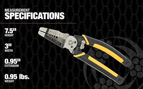 Southwire - 65028140 Tools & Equipment S816SOLHD Forged Wire Stripper: Strips 8-16 AWG SOL And 10-18 AWG STR, Shears 6-32 & 8-32 Bolts, Linesman Head; Heavy Duty Forged Steel.
