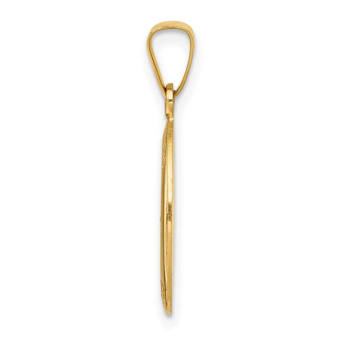 Jewelry Stores Network Hollow Saint Anthony Pray For Us Words on Oval Pendant in Real 14k Yellow Gold 16x11mm
