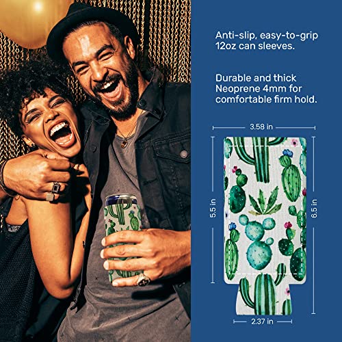 QualityPerfection Slim Can Coolers Sleeves (2 Pack) Insulated, Beer/Energy Drink Premium Neoprene 4mm Thickness Thermocoolers for 12 oz Skinny Beverage Can Covers (Old Paisley)