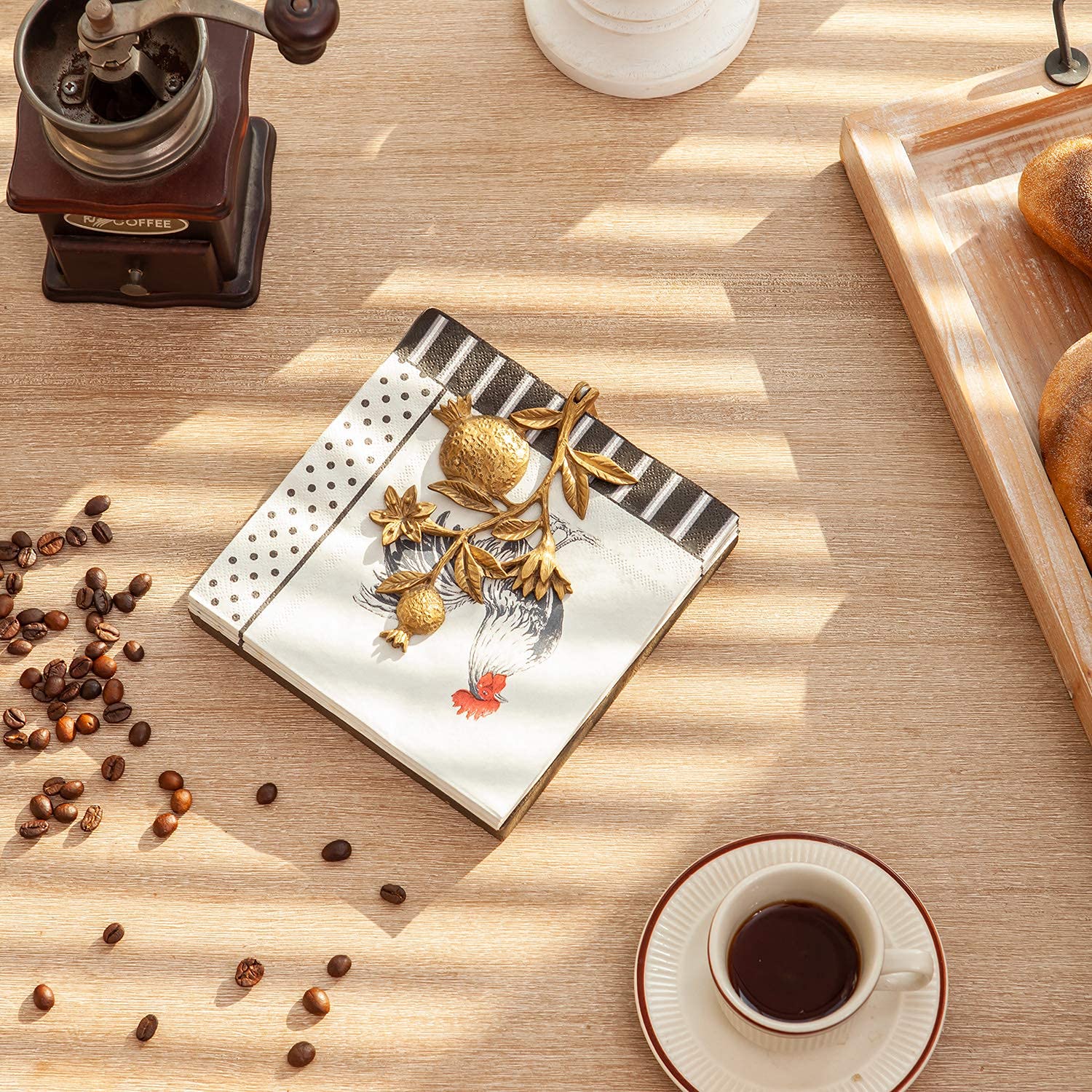 NIKKY HOME Vintage Wood Flat Napkin Holder