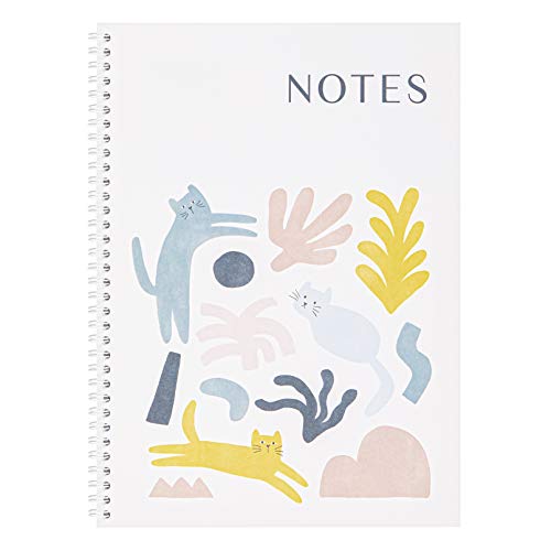 kikki.K Back to School Designer Collection - A4 Spiral Notebook Vanilla, 120 Printed Lined Pages, Soft Paper Cover, Measures 8.35" L x 11.69" W x 0.28" H