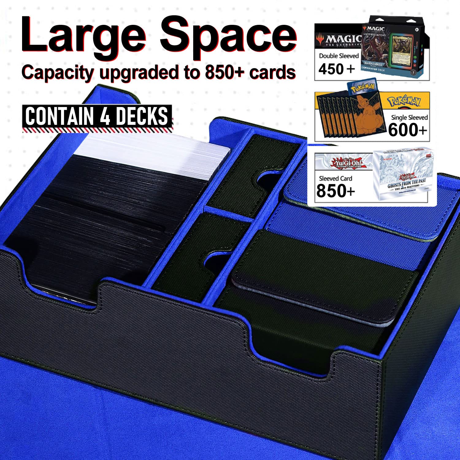 Scimi Commander's Forge Supreme Deck Box - Stores 500+ Sleeve-Protected Cards, Includes 2 Trays - The Ultimate Storage Solution for Magic: The Gathering/Pokemon/Yu-Gi-Oh! - Dual-Tone TCG Deck