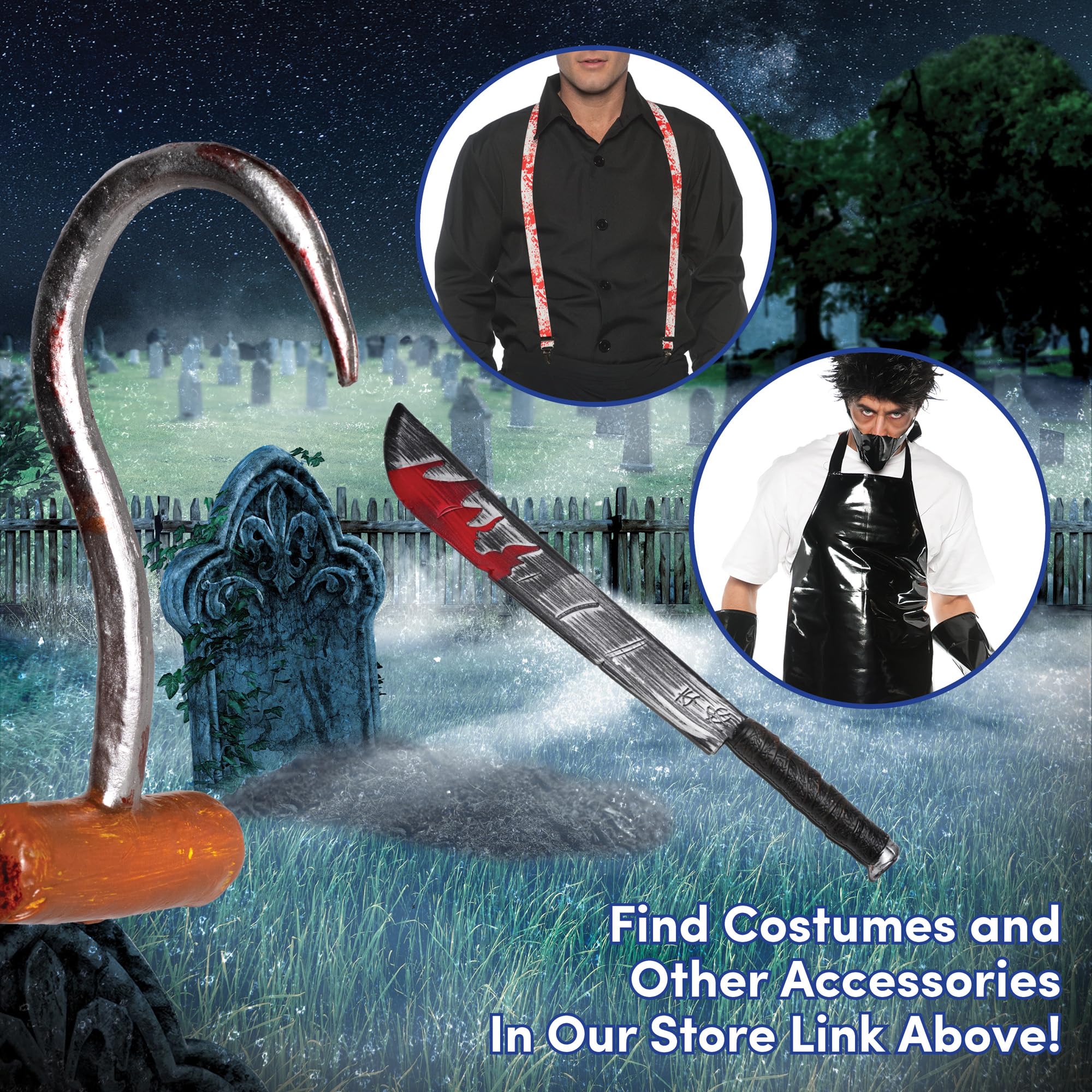 UNDERWRAPS Faux Foam Meat Hook - Halloween Prop Meat Hook, Fake Accessories for Adults, Halloween Decorations, Cosplay Toy Hooks, Weapon Costume Foam Hook