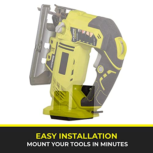 Spartan Mounts Tool Mount for Ryobi Power Tools, Right Mount Wall Display Hook, Power Tool Storage, Convenient Easy Access Garage Organizer, Durable Low Profile Bracket
