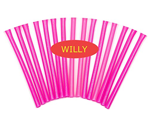 Plastic Drinking Straws - Reusable Drinking Straw Set - Thick & Durable Straws for Party, Picnic or Camping - Long Straws for Juices, Soda & More - 30 Pcs Red