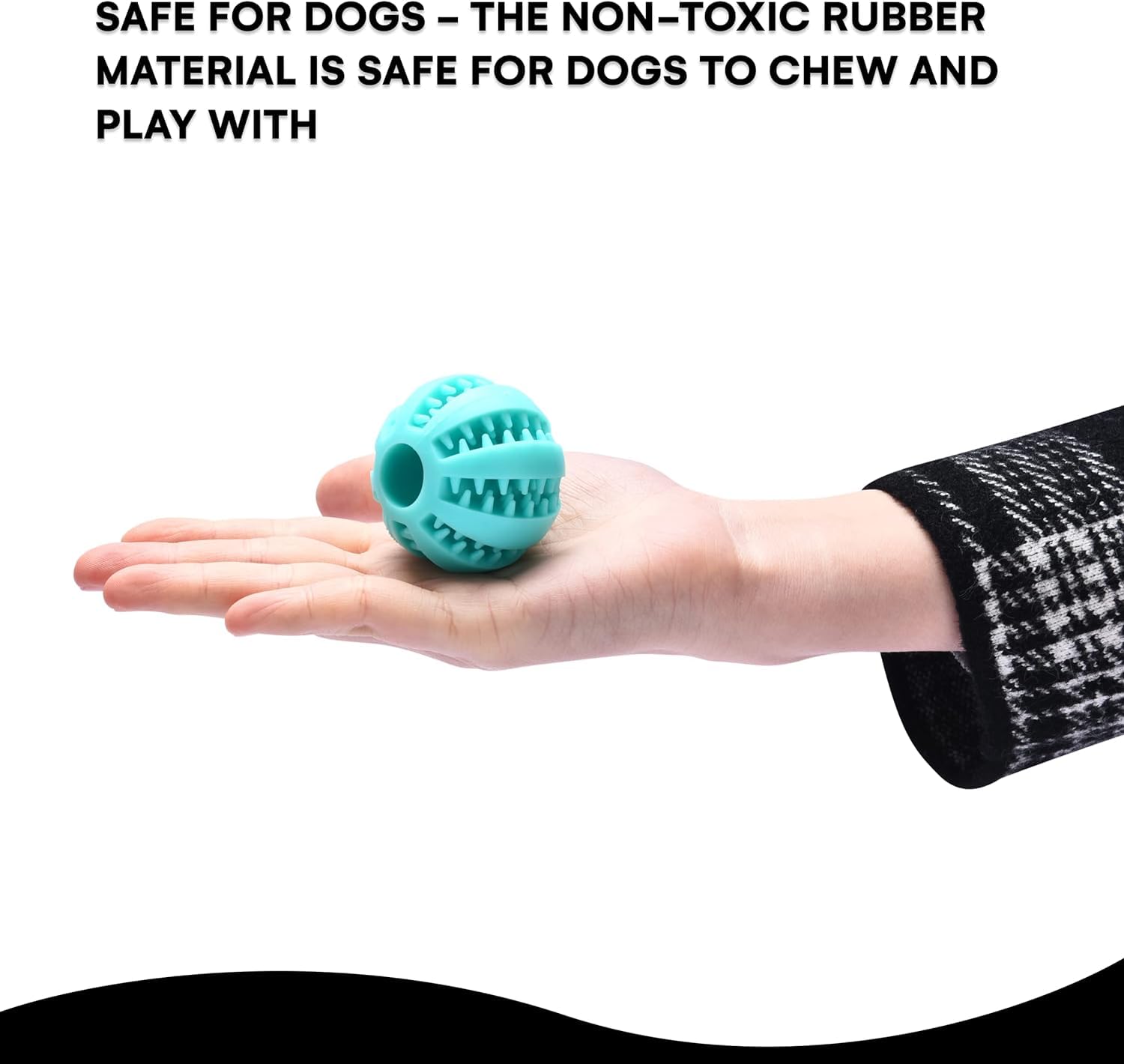 Interactive Dog Chew Toy Ball - Bite-Resistant Dog Treat Ball Dispenser Feeder - Ideal as Dog Puzzle Toys for Dog Boredom, Puppy Teething & Mind Stimulating Training Exercise (Color May Vary)