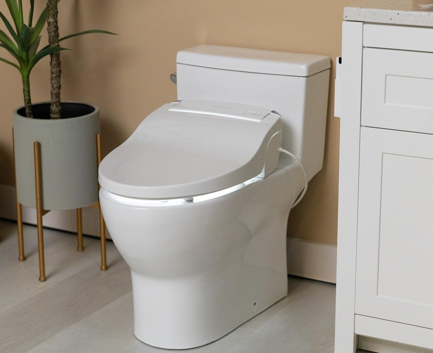 TOTO SW3056#01 Electronic Bidet Toilet Seat Bundle with ALPHA JX2 Elongated Bidet Seat, White