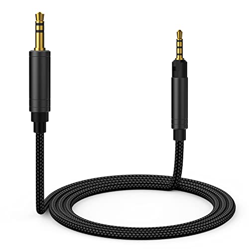 Replacement Cable for Sennheiser HD598 HD558 HD518 HD579 HD599 HD569 HD598 Cs, ATH-M40x ATH-M50x ATH-M70x Headphones Cord, 6.5 Feet/2.0 M 3.5mm to 2.5mm Headphone Audio Cable Nylon Braided Wire-Black