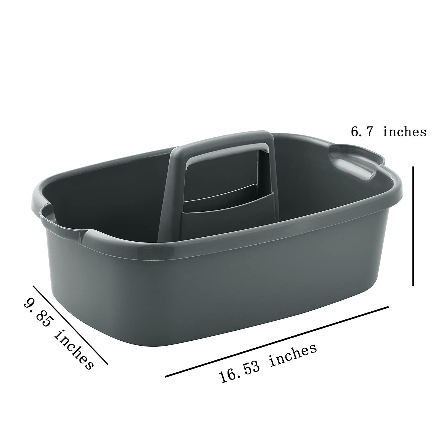 NINU Large Cleaning Supplies Caddy with Handle, Plastic Storage Organizer, Cleaning Basket for Cleaning Products, Bathroom, Bedroom, Kitchen, College Dorm, Garden, Garage, Under Sink Tool (Gray)