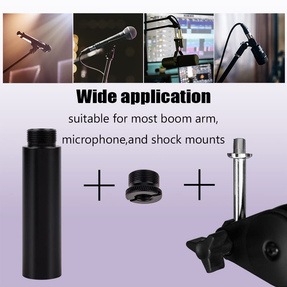 Mic Stand Extension Tube, AFUNTA 5/8" Female to 5/8" Male Microphone Holder Extension Rod Mic Stand Adapter with Microphone Cable