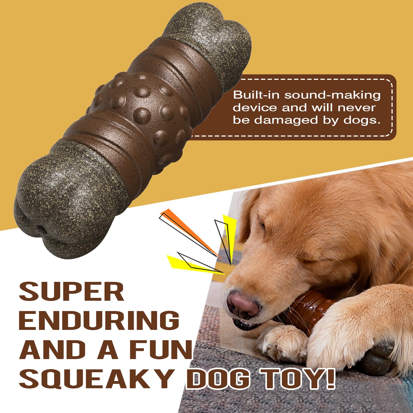YIJISKY Ideal Chew Toy Great for Teeth Cleaning and Playtime,Dog Chew Toy for Aggressive Chewers Tough and Long-Lasting Toy for Large/Medium Dogs (Coffee)