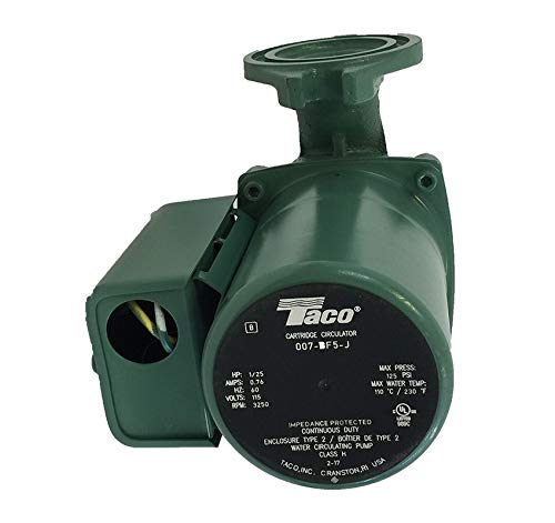 Taco 007 BF5-J Circulating Pump with Bronze Cartridge for longer life then standard 007-F5