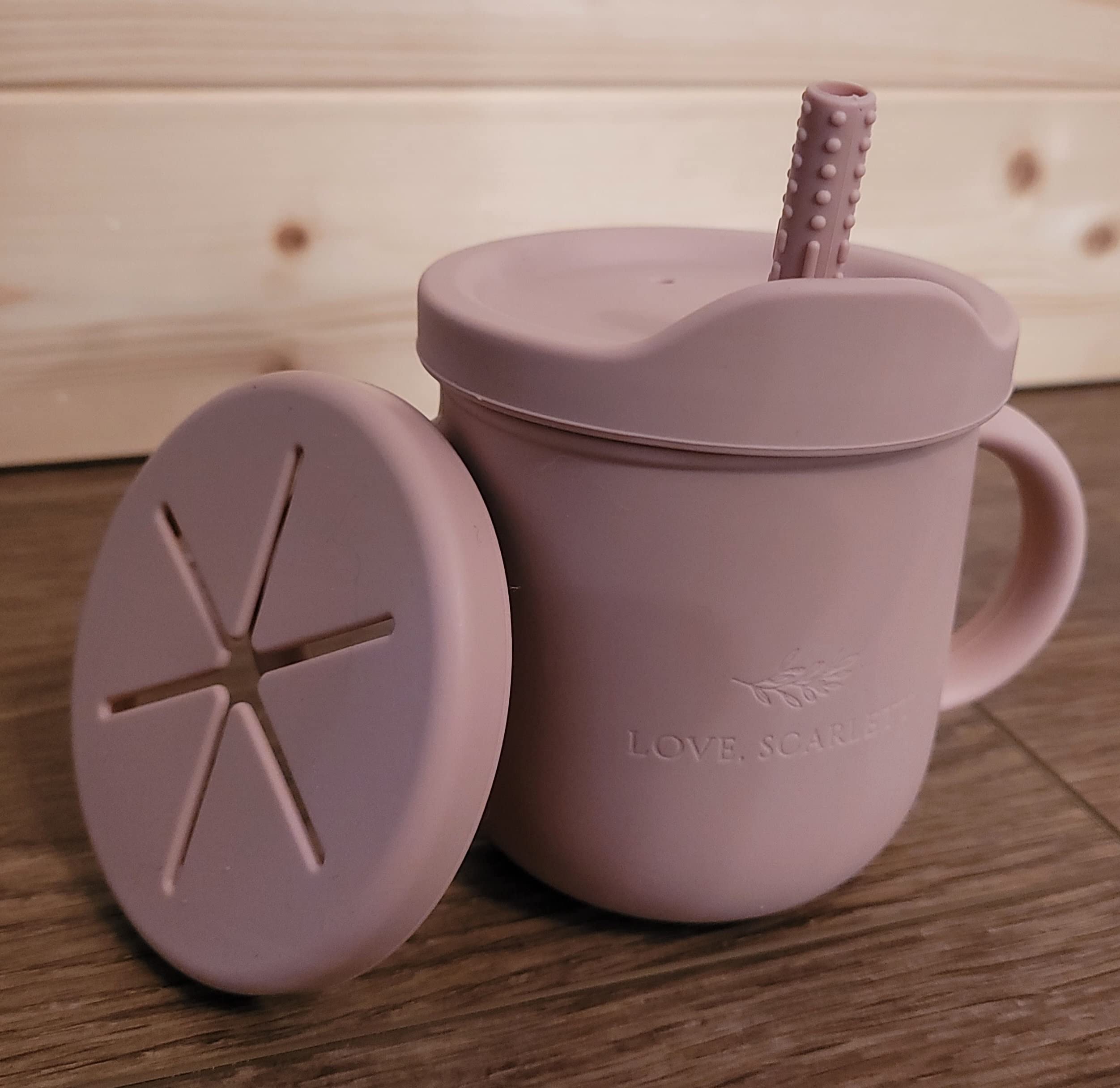 Silicone Baby Feeding Set 8 Piece With Adjustable Bible, Suction Bowl, Suction Divided Plate, Straw Cup, Snack Cup, Spoon & Fork Utensil Set BPA Free