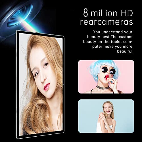 Pomya 10.1 Inch Tablet, 2.4G 5G WiFi Dual Band Calling Tablet for 11, 1960x1080 IPS HD Tablet, 8 Core CPU Dual Cameras PC Tablet for Movie, Game, Video