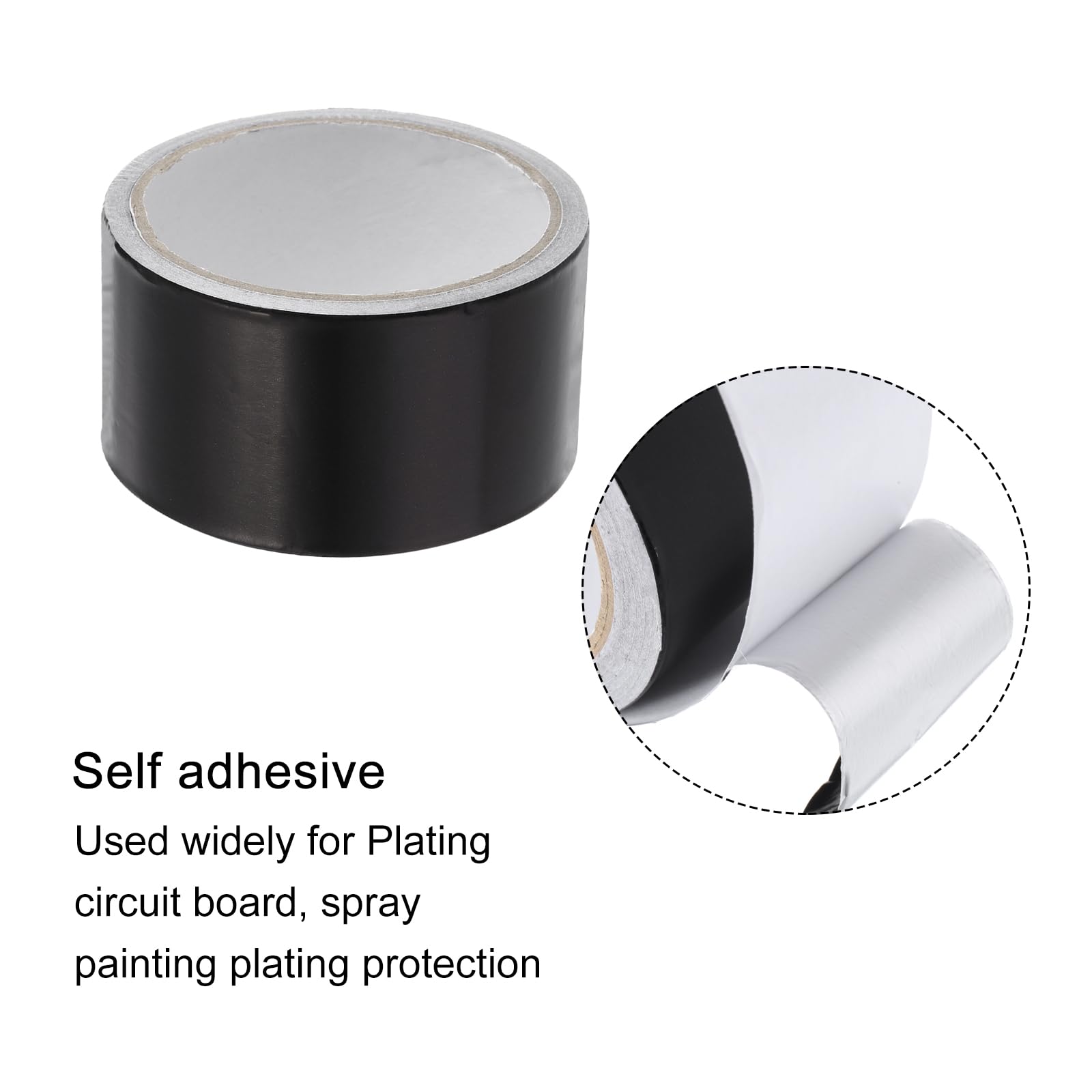 uxcell Aluminum Foil Tape 2 Inch x 10 Yards Black High Temperature Tape for HVAC, Sealing, Patching Hot and Cold Air Ducts 1 Pcs