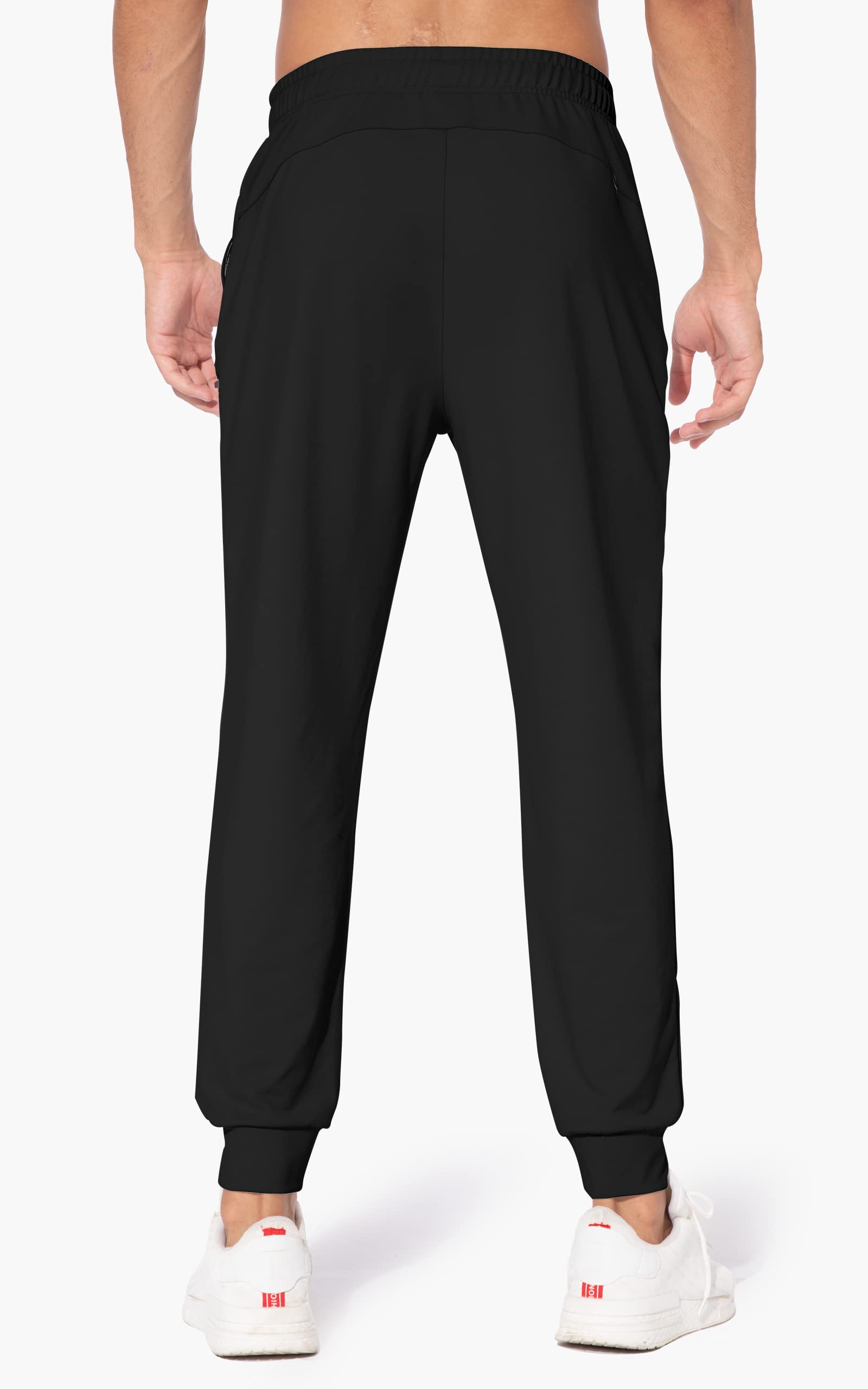 M MAROAUT Mens Joggers with Pockets Cargo Sweatpants for Men Elastic Waist Pants Track Athletic Running Gym Workout Pants Casual Black L