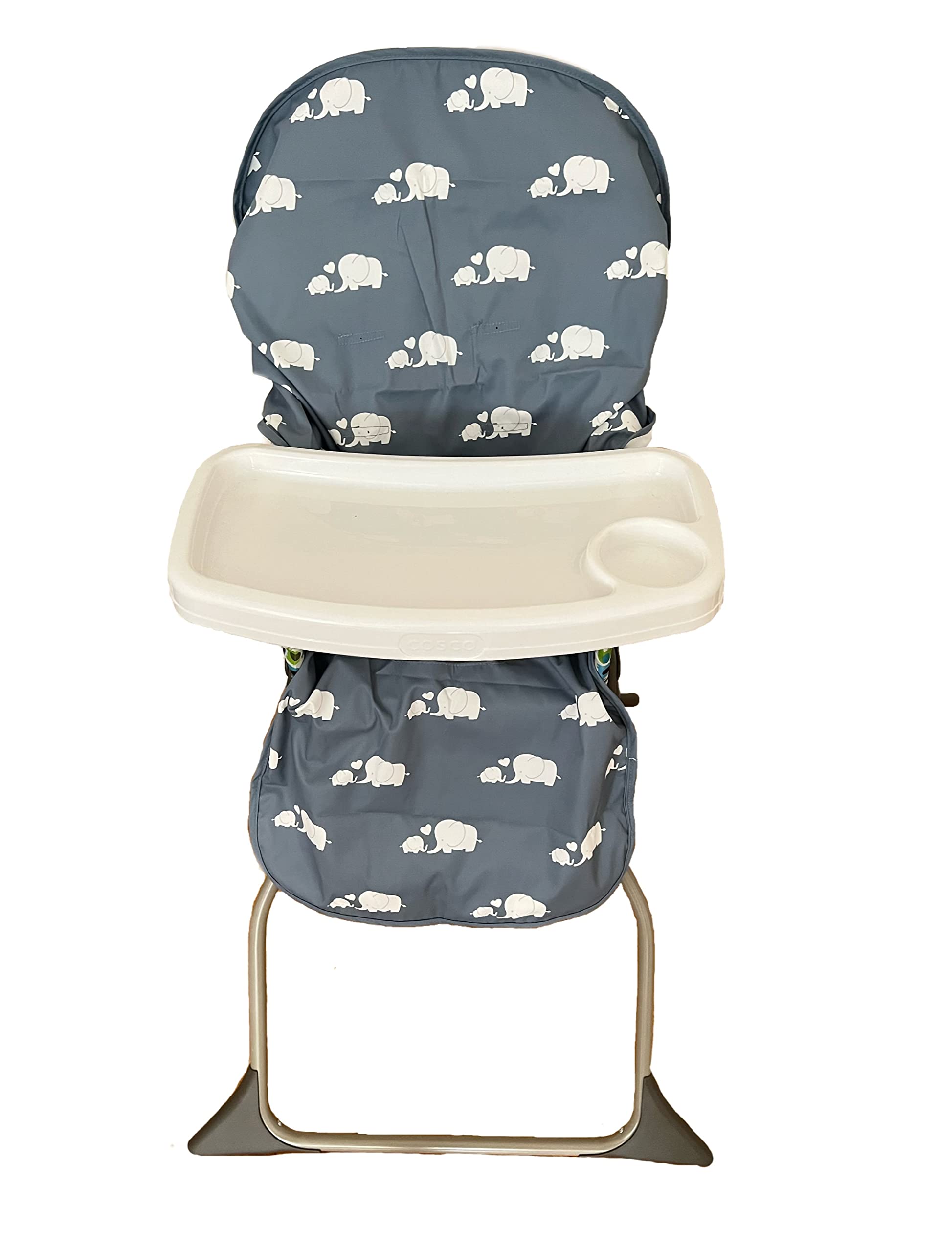 SEALOVESFLOWER Blue Elephants Water Resistant High Chair Cover Pad/High Chair Cover