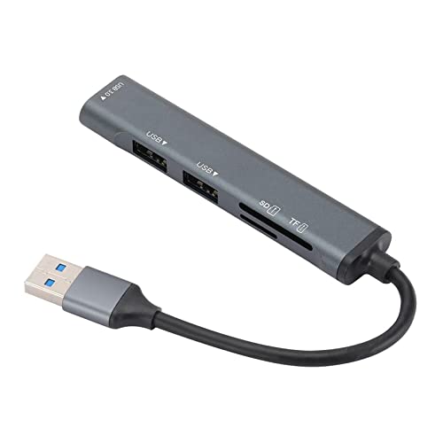 Ronyme Compact USB 3.0 Docking Hub, with Card Reader TF/x USB 2.0 5 in 1 Aluminum Alloy Multi Ports Splitter for PC Gaming Desk Accessories