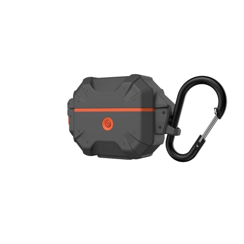 URBAN ARMOR GEAR UAG Designed for AirPod Case Silver Orange (3rd Generation, 2021) Durable Protective Soft-Touch Silicone with Detachable Carabiner, Pathfinder