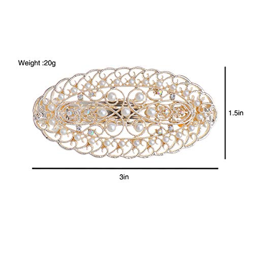 IPINK New Women Pearl Flower Hair Clip Barrette Hairpin