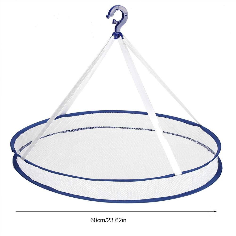 Yosoo Folding Drying Rack Hanging Clothes Laundry Sweater Basket Dryer Net Single Layer Washing Basket with Anti-Wind Hook