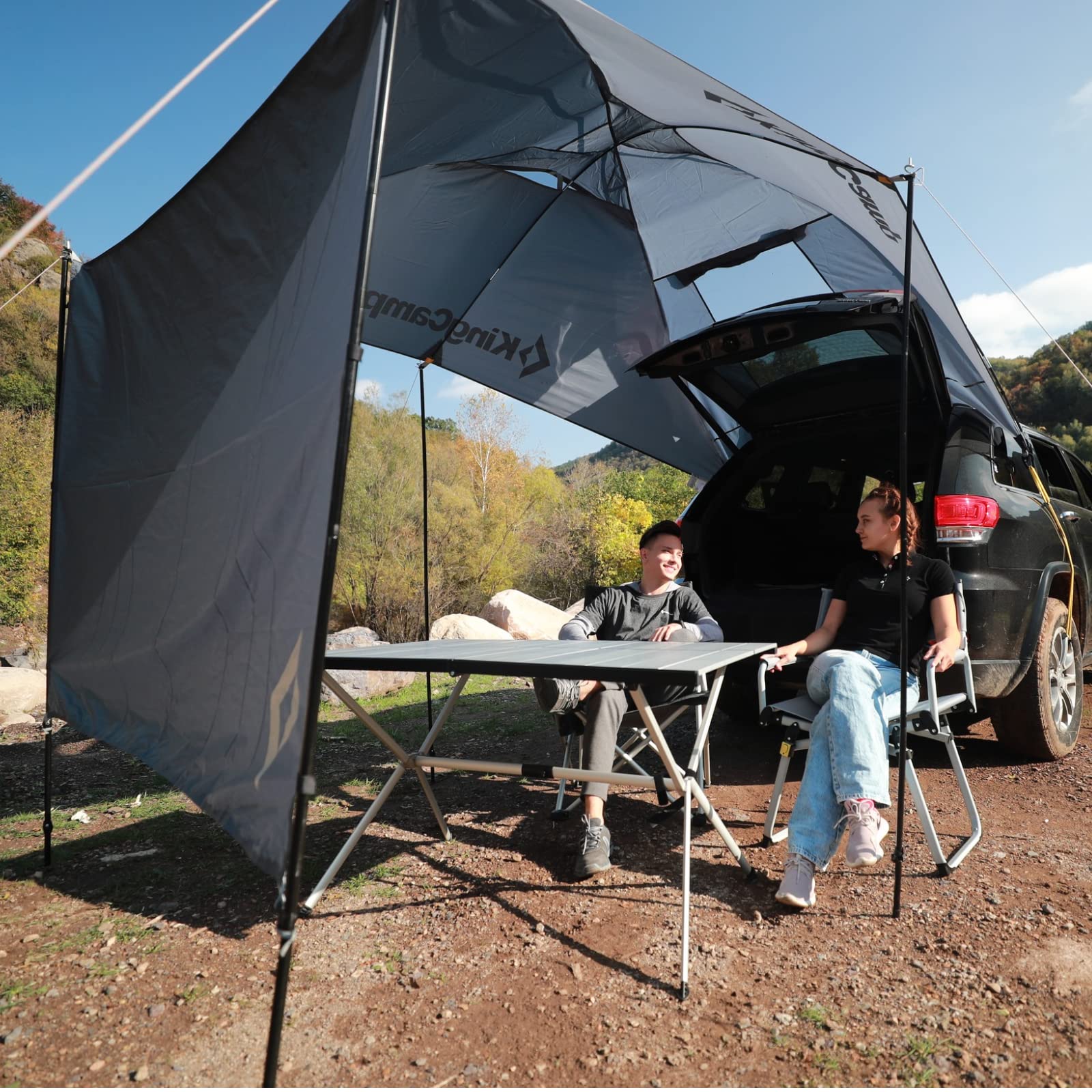 KingCamp SUV Tent Versatility Waterproof Car Awning Sun Shelter, Portable Auto Canopy Camper Trailer Sun Shade for Camping, Outdoor