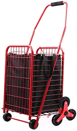 Shopping Trolley on Wheels Multi Function Shopping Cart Fashion Folding Trolley Trolley is Not Easy to Deform and Durable Storage Hand Trucks,Black ,