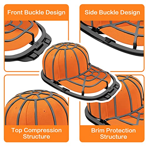 WUZJODER Hat Washer, Perfect Baseball Cap Protector Hat Holder Fit for Adult/Kid's Hat Rack Frame for Washer Machine Cleaner/Washing Cage (Black)