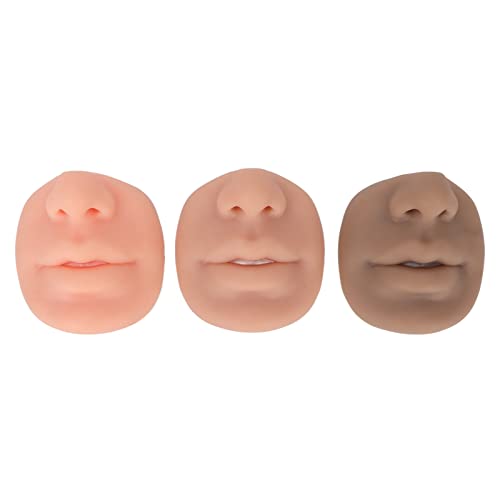 Silicone Nose Model,3 Colors Simulation Fake Nose Model,Soft Flexible Human Nose Mouth Model, for Pierce Practice,Acupuncture Teaching Display Tool,Acupuncture Human Model, Silicone Nose Model ru