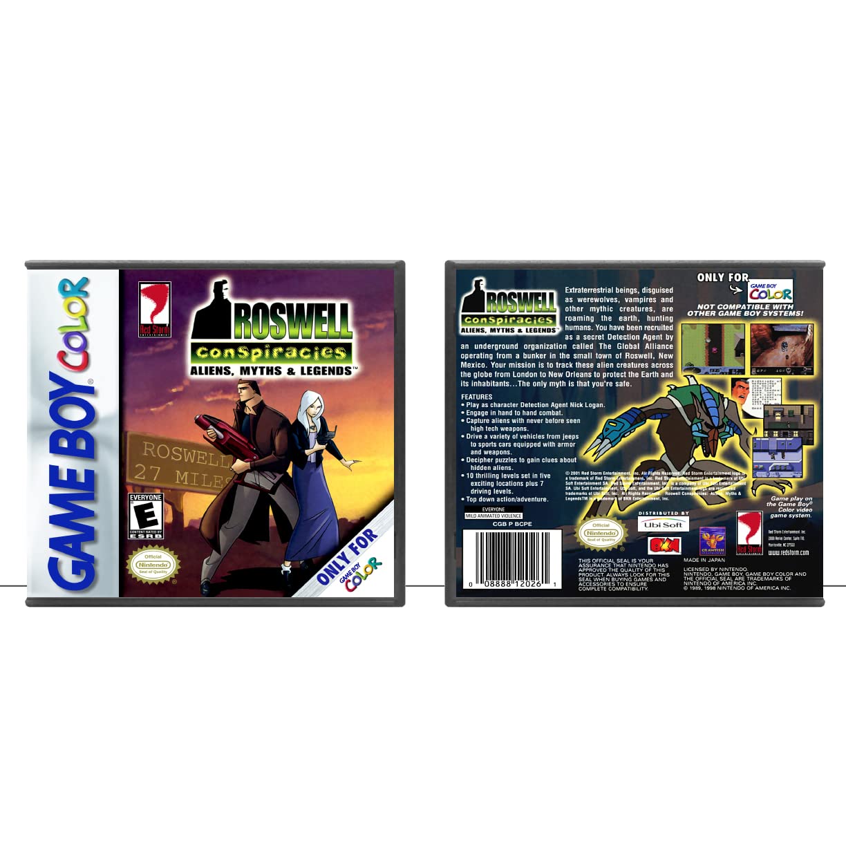 Roswell Conspiracies: Aliens, Myths & Legends | (GBC) Game Boy Color - Game Case Only - No Game