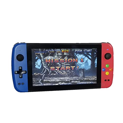 PS7000/Q900 7 "console With 2 Gamepads 64/128GBMAME/CPS/NEOGEO 100 Ps1 Games ( Color : BlueRed 128GB )
