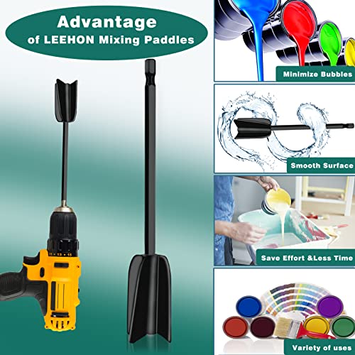 Resin Mixer Epoxy Mixer Paddles - 4 Reusable Reusable Paint and Resin Mixer Paddle to Mix Epoxy Resin, Paint, Ceramic Glaze and Reduce Bubbles - Paint Mixer for Drill