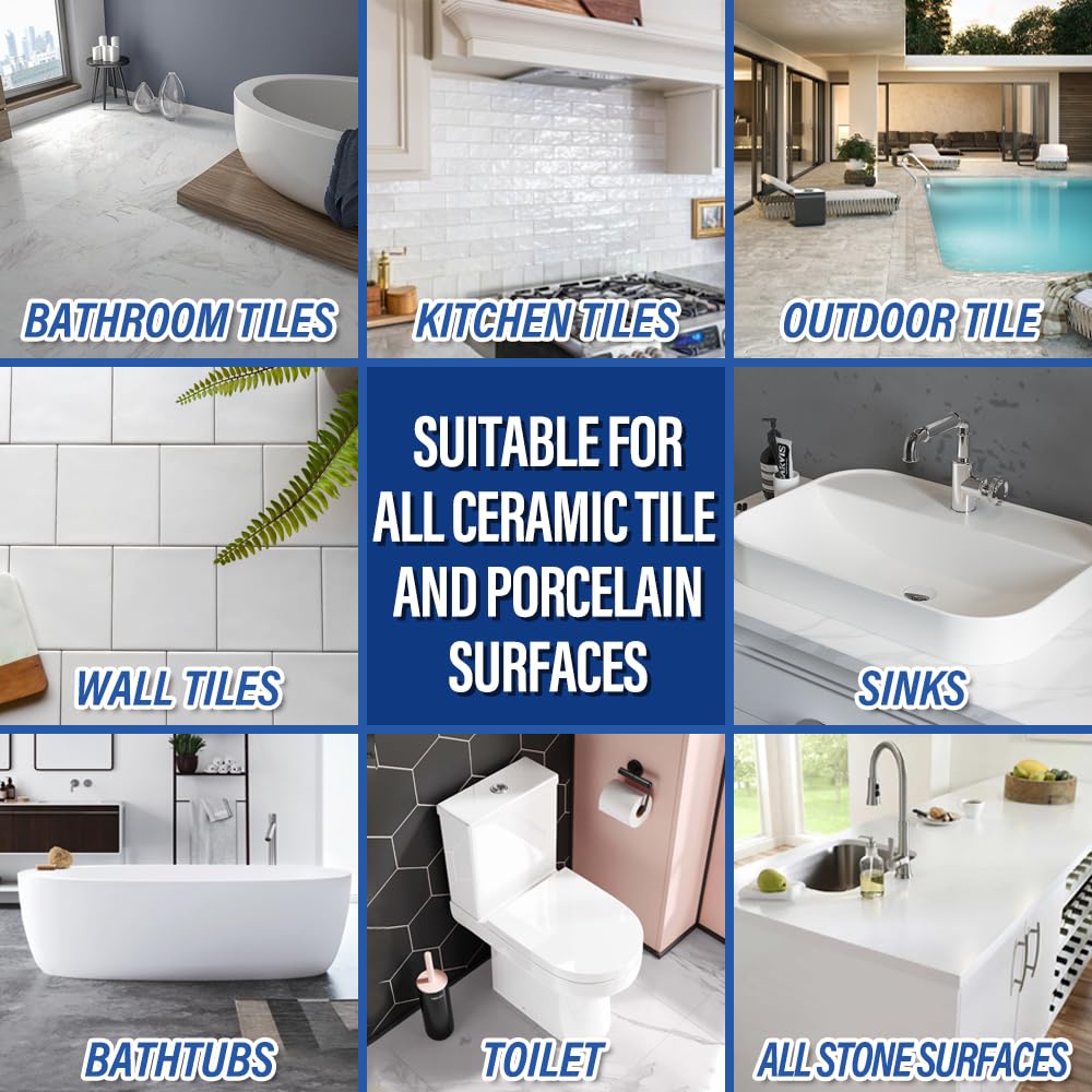 Tile Repair Kit, Ceramic Tile Repair Kit(White), Floor Cracked Tile Repair Filler - Quickly Fix Tile Chips, Cracks with Super Strong Adhesion for Porcelain, Ceramic, Acrylic, Fiberglass, Enamel