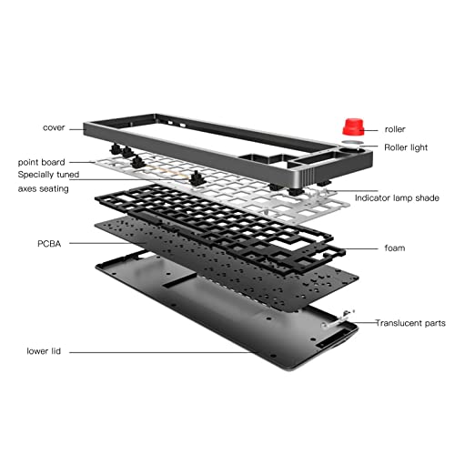 RGB Modular Mechanical Keyboard, DIY 67 Keys Hot Swappable 3pin 5pin Switch Custom Gaming Keyboard Programmable Triple Mode Bluetooth 5.0 USB C 2.4GHz Customized Keyboard Kit(Transparent Green)