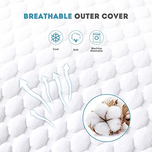 VVZ Shredded Memory Foam Pillows, Bed Pillows for Sleeping 2 Pack Standard Size 20 x 26 Inches, Luxury Hotel Cooling Gel Foam Pillows Set of 2, Adjustable Loft Pillow for Side and Back Sleepers
