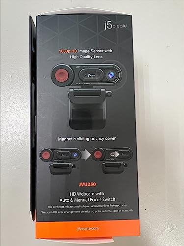 j5create 1080P Dual Mode Webcam and Document Camera with Auto & Manual Focus, Magnetic Privacy Cover for PC, Laptops | for Live Streaming, Video Calls, Online Meetings, Online Classes (JVU250)
