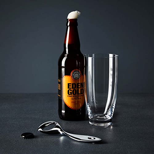 nambe Twist Bottle Opener | Beer Bottle Opener | Solid and Durable Chrome Plated | 6β x 2.5β | Gift for Men Husband Father | Designed by Andrew Reed (Silver)