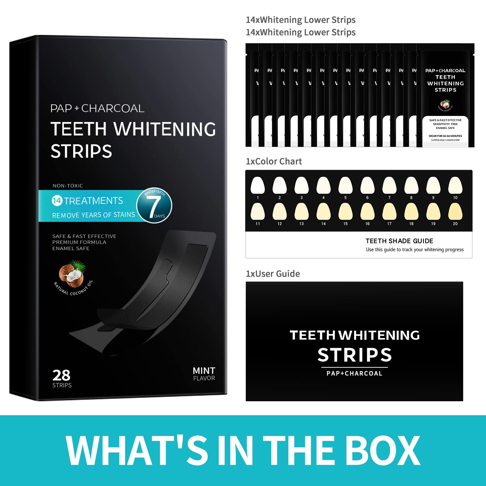 Teeth Whitening Strips for Teeth Sensitivity Free, Professional Teeth Whitening Strips kit, 14 Treatments with 28 Dental Whitener Strips, Mint Flavor