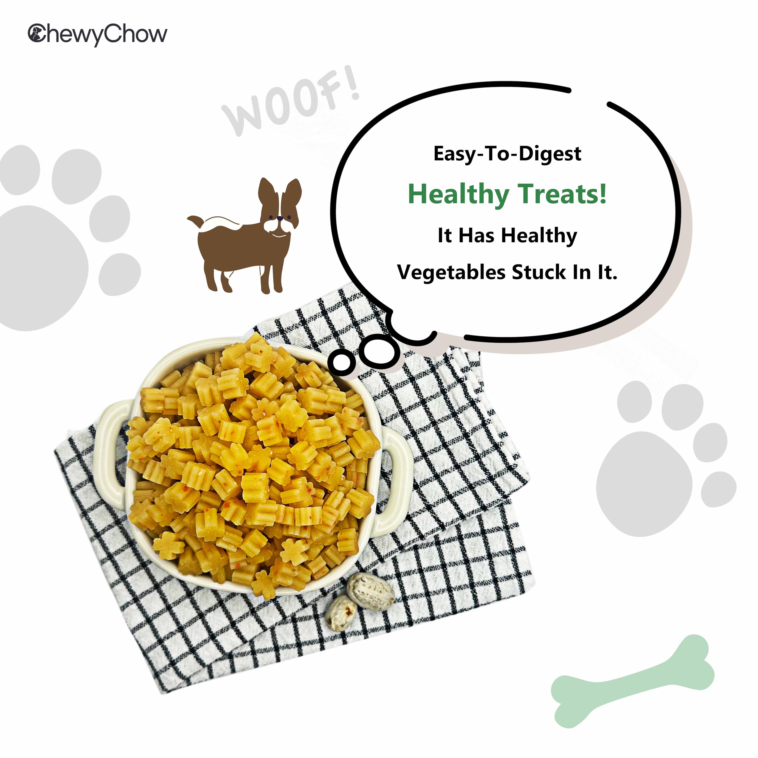 Veggiesnax for Premium Organic Vegan Dog Treats Natural Soft Chews Training Snacks Healthy Huge Container, 35.3 oz.(1kg) (35.3oz, Carrot)