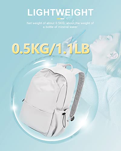 UPPACK Backpack For WomenAesthetic White Backpack For Men Lightweight Gym Backpack Casual Daypack Laptop Backpack College