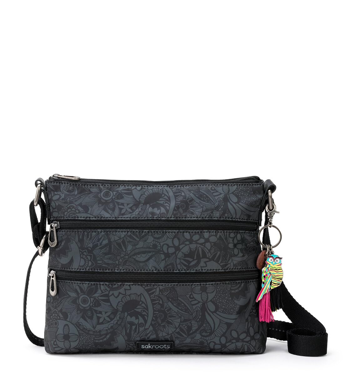 Sakroots Artist Circle Basic Crossbody in Eco Twill, Adjustable Crossbody Strap, Quilted Navy Spirit Desert