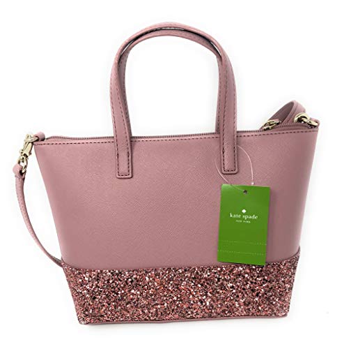 Kate Spade New York Ina Greta Court Glitter Crossbody Bag Top Handle Handbag, Dusty Peony, Medium