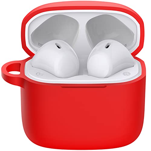 TOZO A3 WirelessâEarbuds Bluetooth 5.3 Half in-Ear Lightweight Headsets White & TOZO A3 Protective Silicone Case Red
