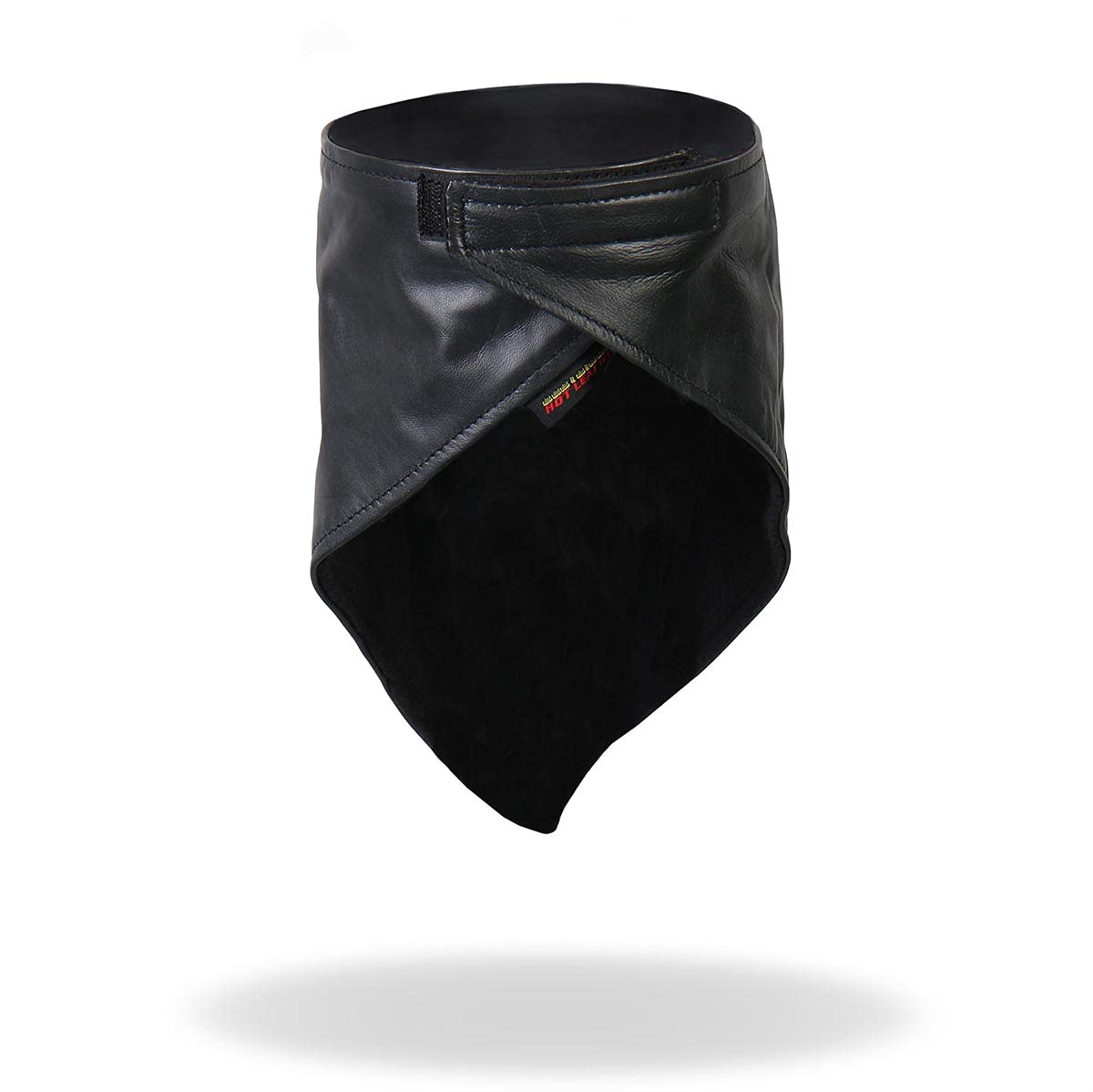 Hot Leathers Leather Neck Warmer with Fleece Lining (Black)