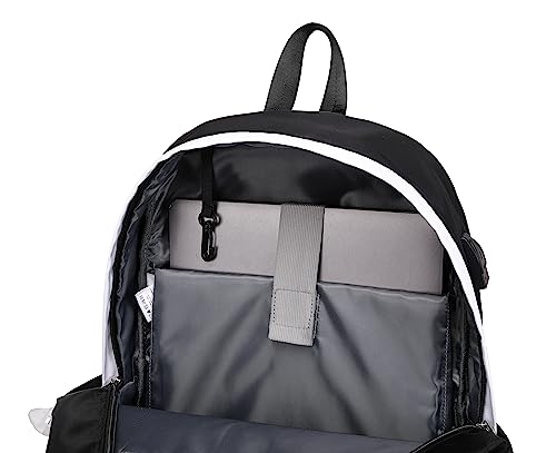 Wadirum Cute Laptop Backpack for Girl Fashion College Bag Women Backpack Purse Black
