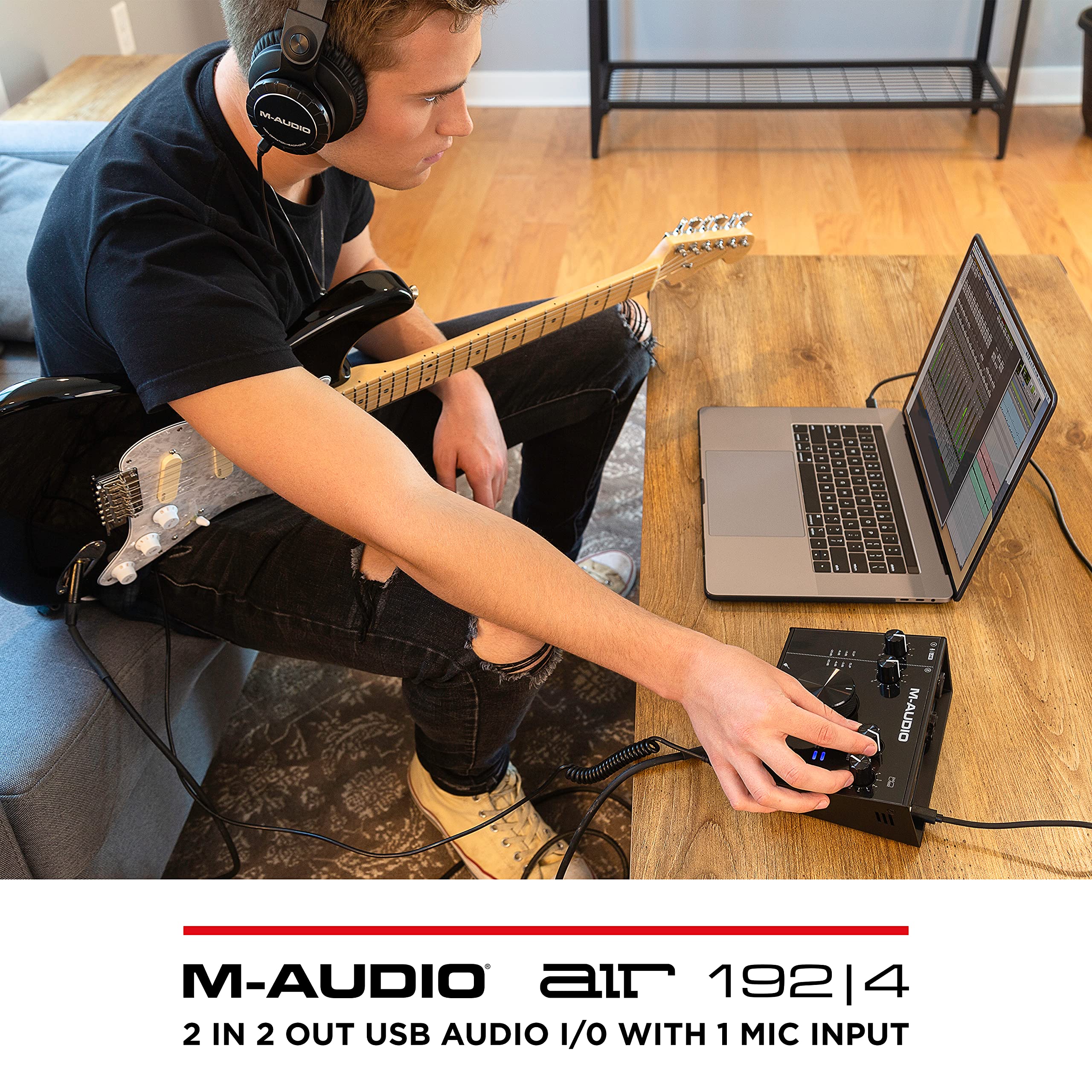 M-Audio AIR 192x4 USB C Audio Interface for Recording, Podcasting, Streaming with Studio Quality Sound, 1 XLR in and Music Production Software (Renewed)